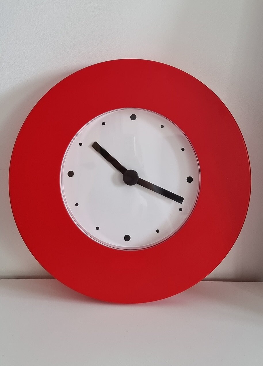 Retro 90s Ikea Tajma Red Wall Clock Designed by K. Hagberg & - Etsy UK