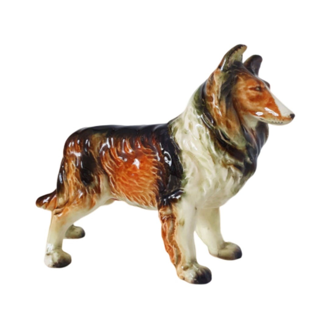 Vintage Large Ceramic Collie Dog Breed lassie Statue/figurine-made in ...