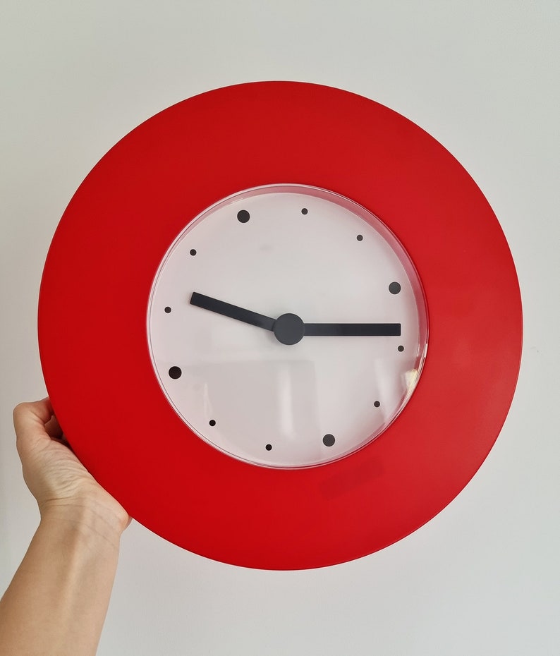 Retro 90s Ikea Tajma Red Wall Clock Designed by K. Hagberg & - Etsy UK