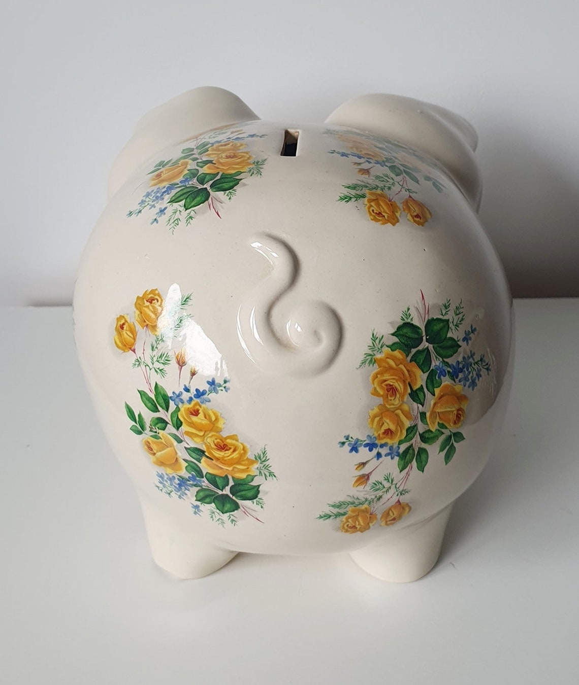 Vintage XL Oversized Sadler Pottery Floral Piggy Bank/money | Etsy