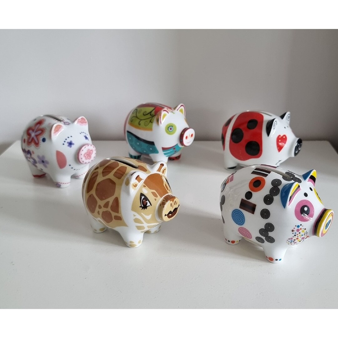 Set of 5 Ritzenhoff Mini Piggy Banks Porcelain Pig Money - Etsy
