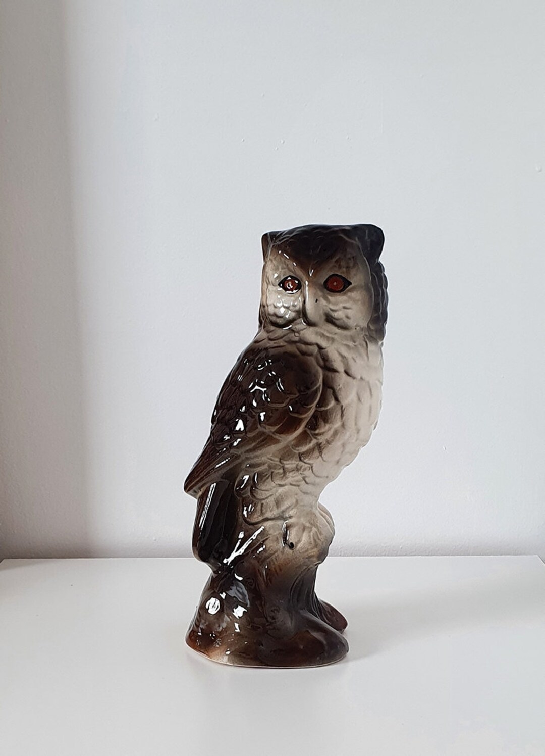 Vintage Large Ceramic Owl Figurine - Etsy