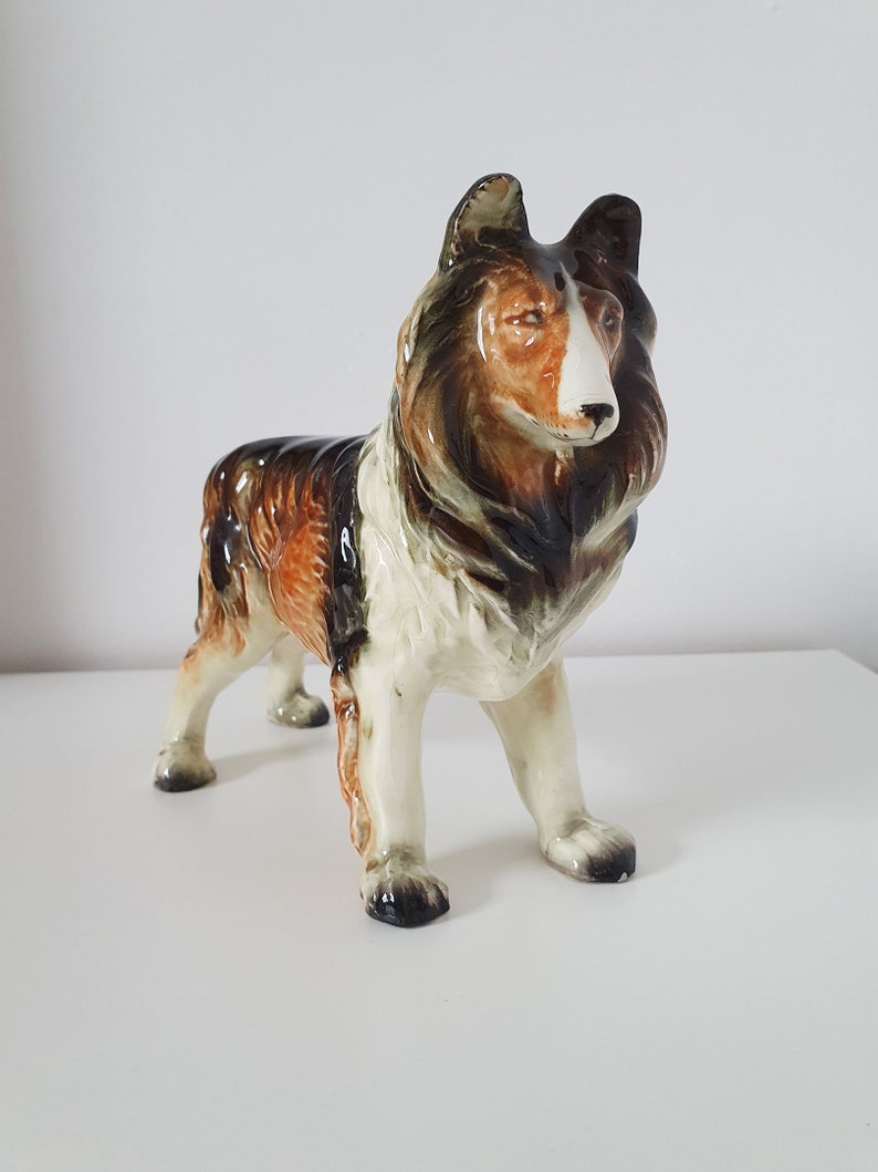 Vintage Large Ceramic Collie Dog Breed lassie - Etsy