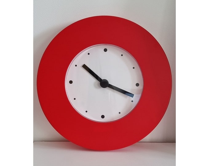 Retro 90s Ikea Tajma Red Wall Clock Designed by K. Hagberg & M. Hagberg ...