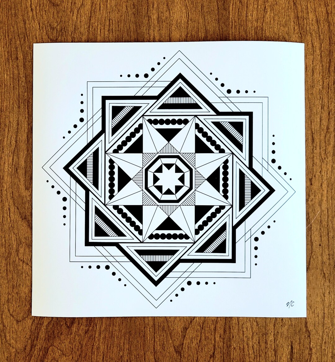 Geometric Modern Fine Art Print - Octagram - Etsy