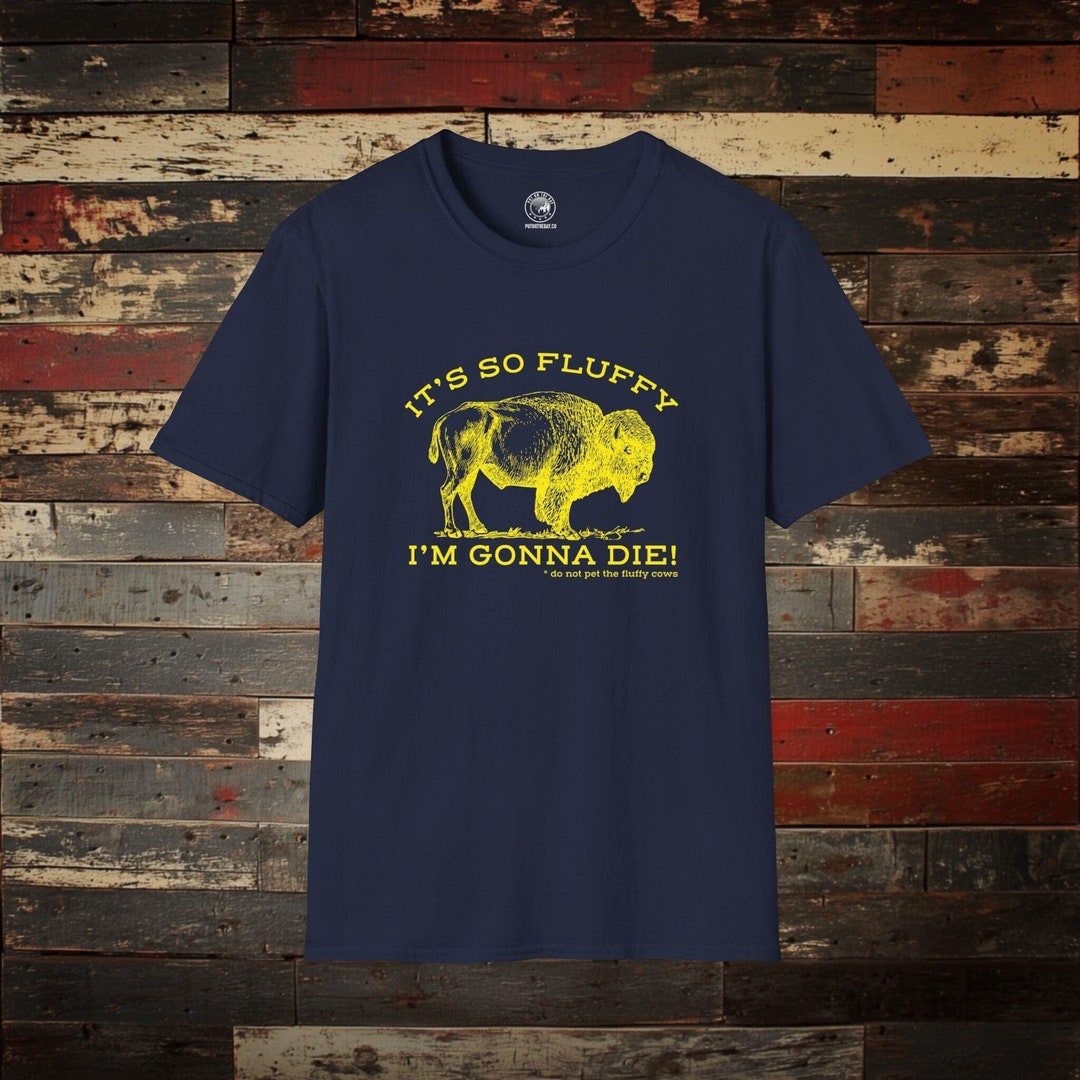Fluffy Bison T-shirt – Funny National Park Shirt, Buffalo Graphic Tee ...