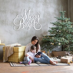 Merry and Bright Sign, Large Christmas Signs, Merry and Bright ...