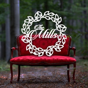 Wooden Family Name Sign Round, Fall Wedding Signs With Names, Circle ...