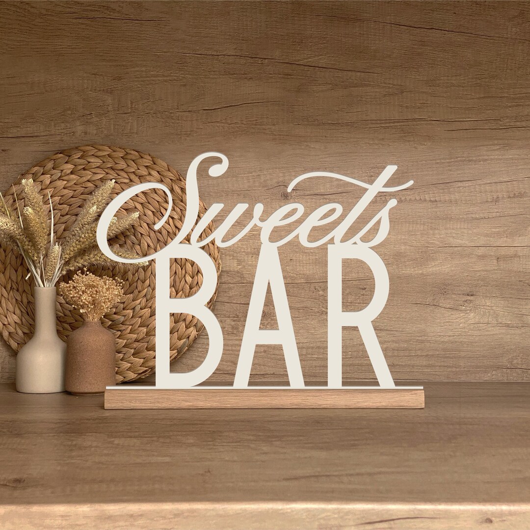 Sweets Bar Sign for Candy Stations and Dessert Displays, Freestanding ...