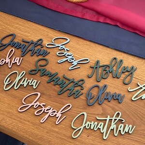 Wedding Table Names, Laser Cut Names, Laser Cut Words, Navy Blue ...