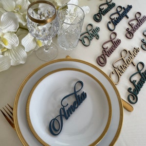 Calligraphy Place Cards, Table Name Tags, Wedding Name Plates, Table ...