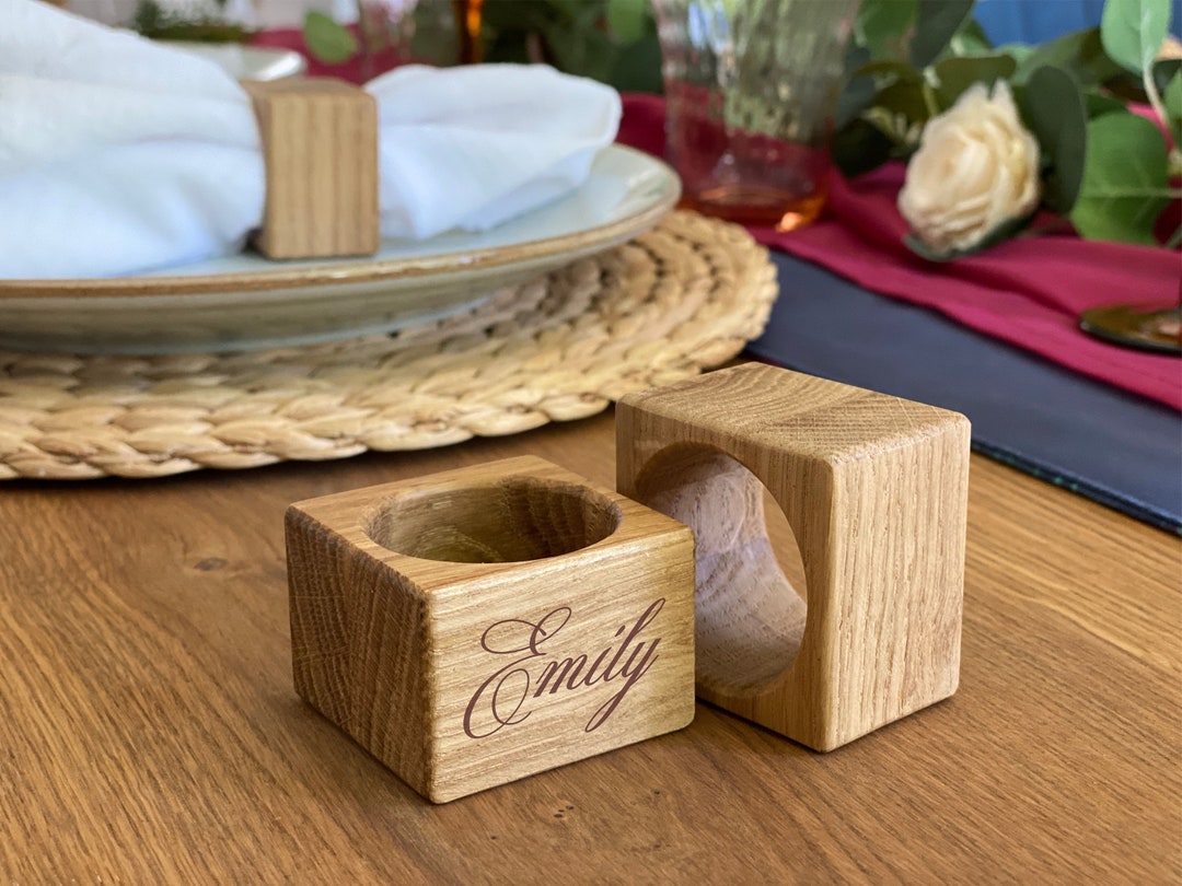 Wooden Napkin Rings, Wooden Place Names, Elegant Napkin Rings, Custom ...