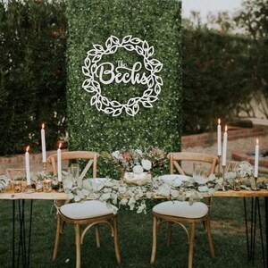 Wooden Family Name Sign Round, Fall Wedding Signs With Names, Circle ...