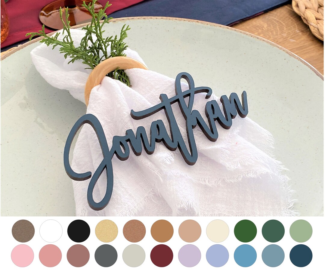 Wedding Table Names, Laser Cut Names, Laser Cut Words, Navy Blue ...