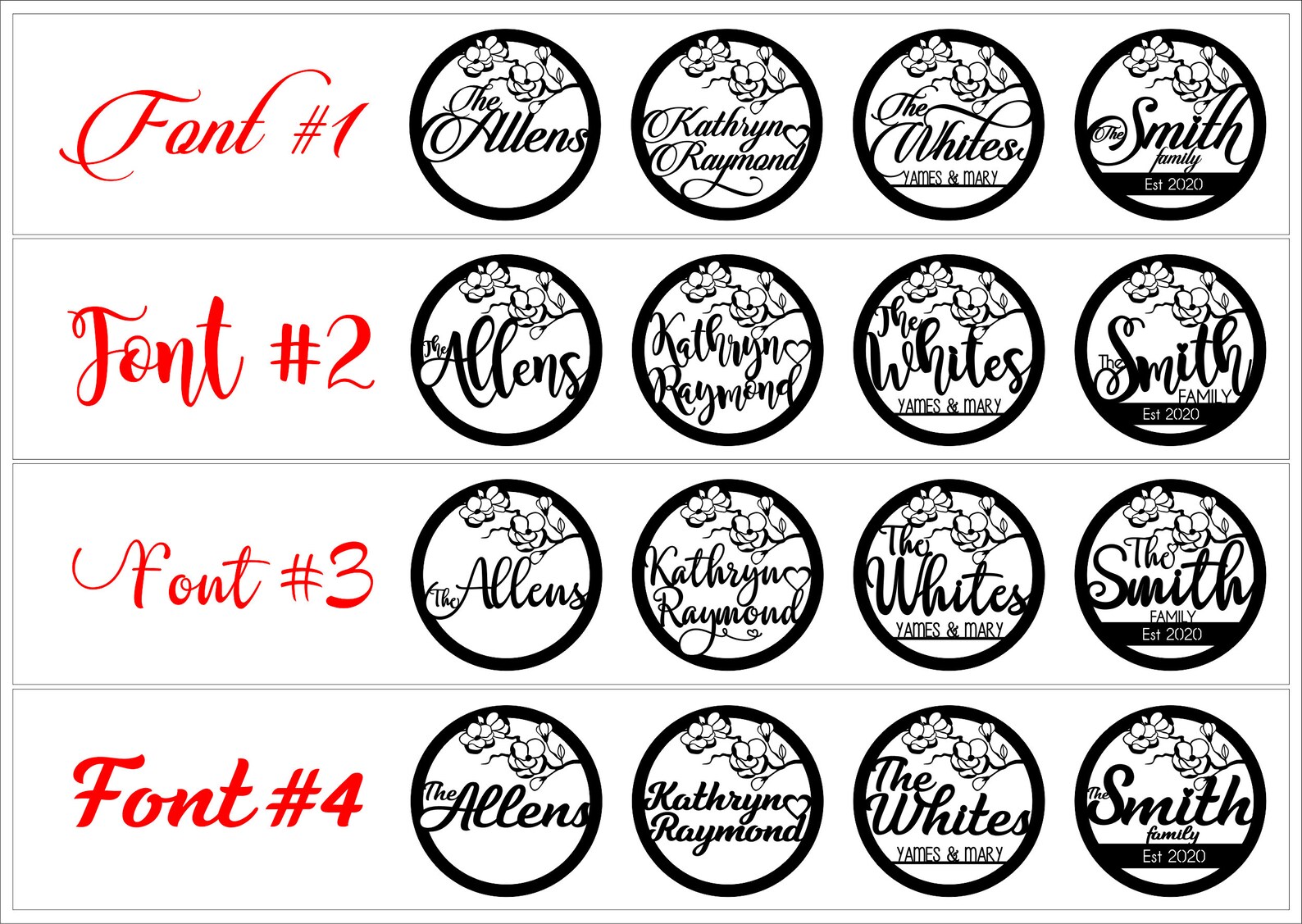 Circle Wedding Name Sign Round, Floral Name Sign for Wedding With Date ...