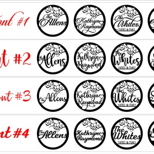 Circle Wedding Name Sign Round, Floral Name Sign for Wedding With Date ...