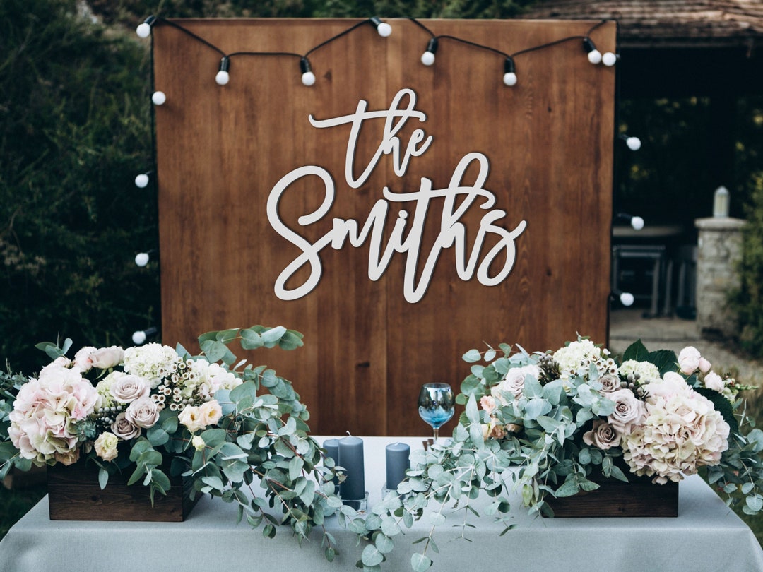Last Name Sign, Family Name Sign, Large Wedding Sign, Wedding Reception ...
