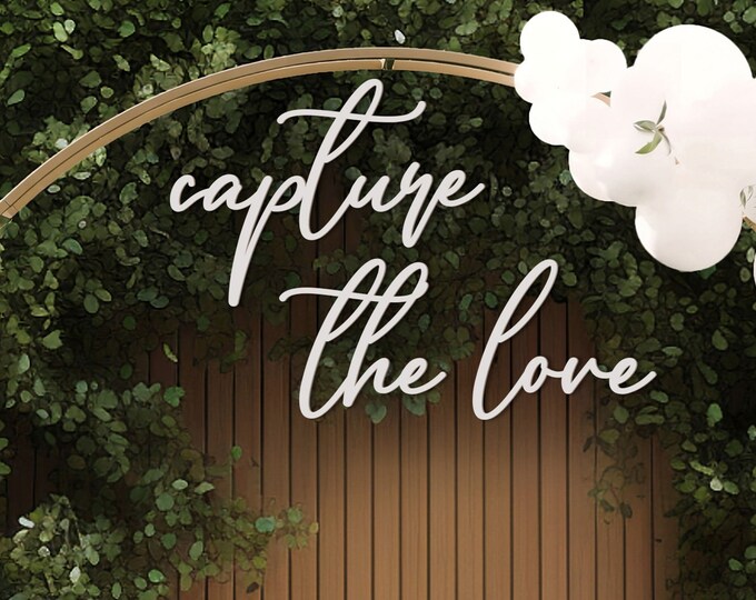 Capture the Love Sign, Love Wedding Decorations , Photo Zone Signs ...
