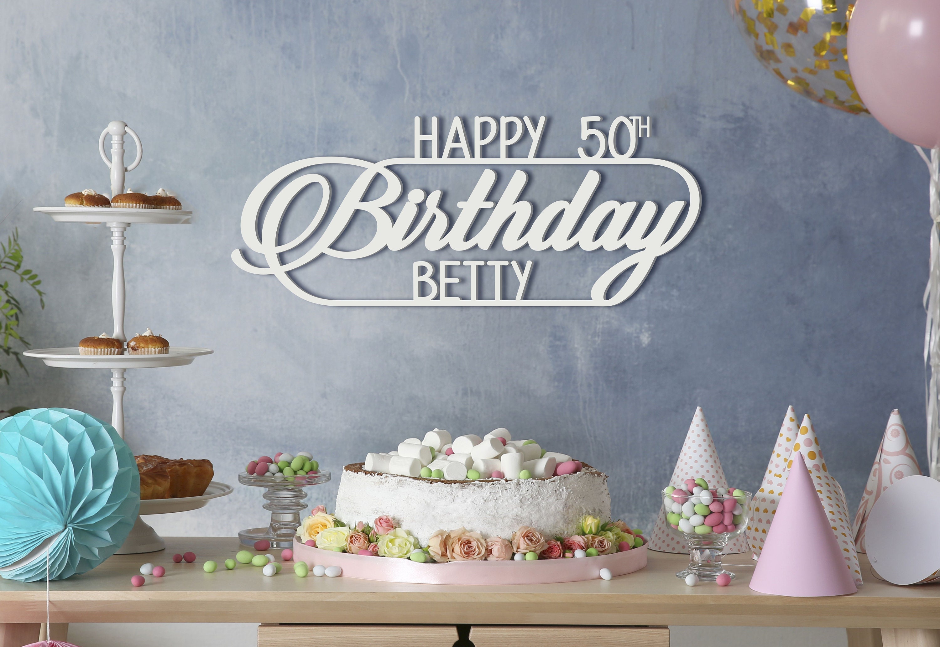 Happy Birthday Sign 50th Birthday Party Decorations 50th - Etsy Australia