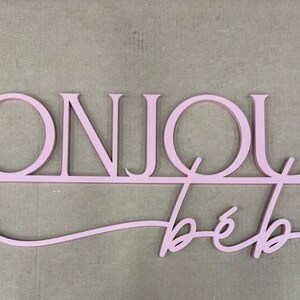 Bonjour Bebe Sign for Baby Shower Backdrop Wall Decorations Wooden ...