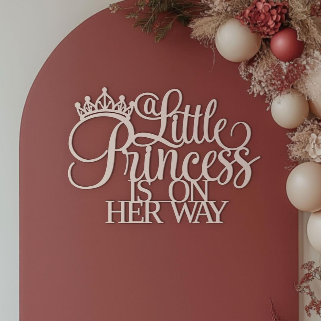 A Little Princess is on Her Way Sign for Baby Shower Backdrop Wall ...