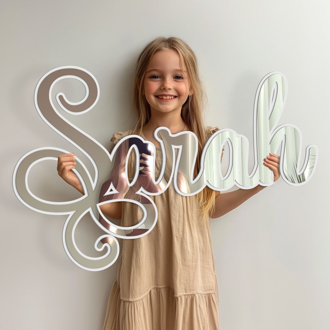 Mirror Name Sign for Backdrop, Large Custom Wall Decor, Personalized ...