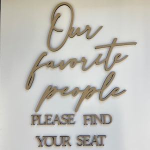 Our Favorite People Sign for Wedding Seating Chart, Please Find Your ...