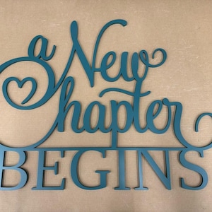 A New Chapter Begins Sign for Bridal Shower or Baby Shower Backdrop ...