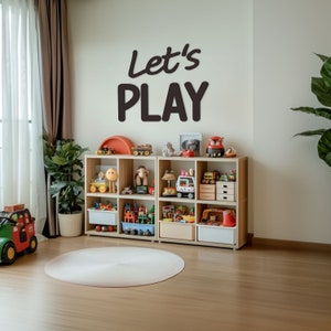 Lets Play Wall Sign, Children's Playroom Decor, 3D Wood Cut Out ...