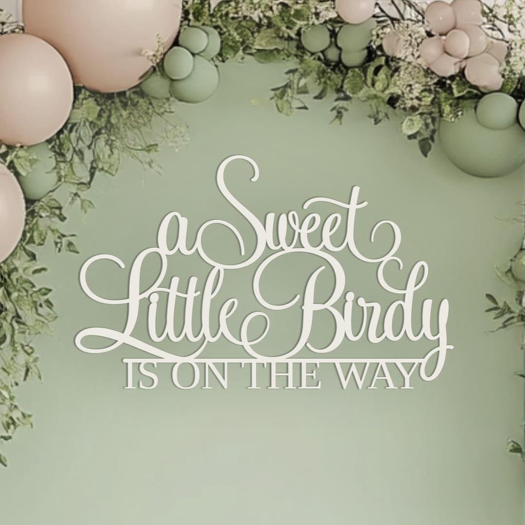 A Sweet Little Birdy is on the Way Sign for Baby Shower Backdrop Wall ...