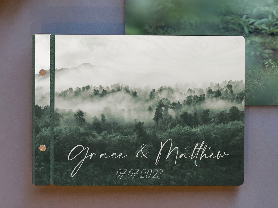 Forest Guest Book, Wedding Guest Book, Emerald Green Wedding, Green ...