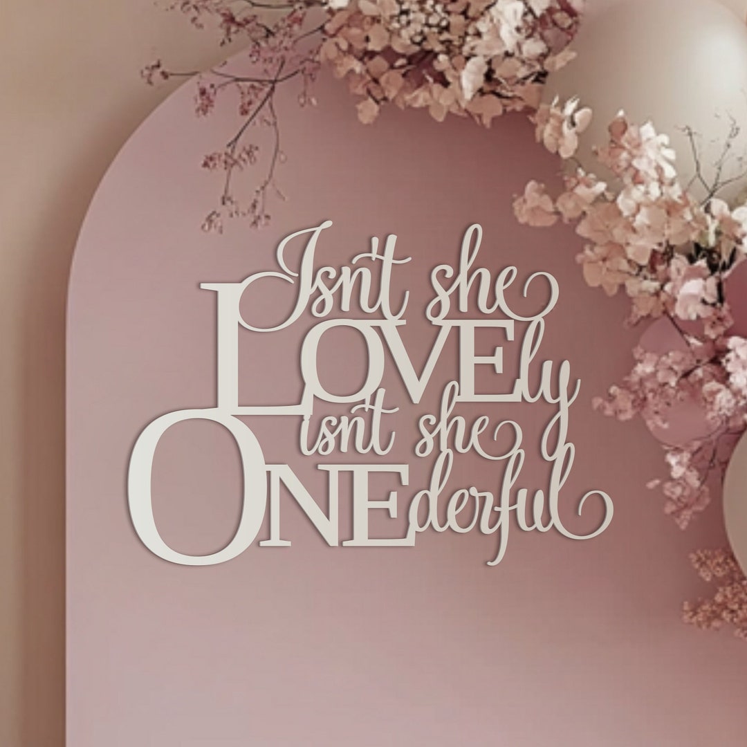 Isnt She Lovely Isnt She Onederful Sign for 1st Birthday Backdrop Decorations, First Birthday ...
