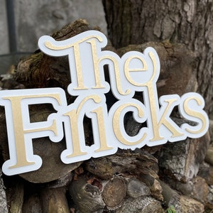 Large Last Name Sign, Double Layer Family Name Sign, Sturdy Wedding ...