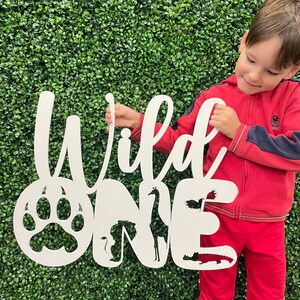 Wild One Birthday Sign for Safari and Jungle 1st Birthday Backdrop Wall ...