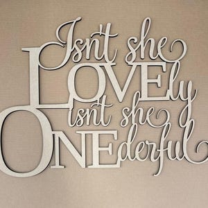 Isnt She Lovely Isnt She Onederful Sign for 1st Birthday Backdrop ...