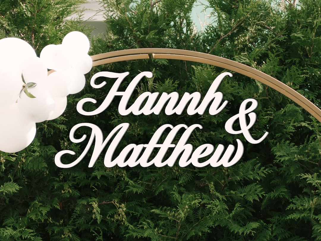 Large Cut Out Couple Names Sign for Engagement and Wedding Party ...