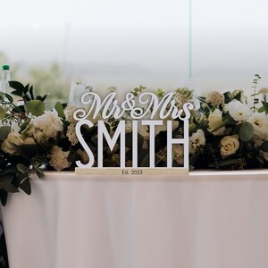 Mr and Mrs Table Sign, Freestanding Mr and Mrs Sign, Freestanding Last ...