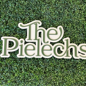 Large Last Name Sign, Double Layer Family Name Sign, Sturdy Wedding ...