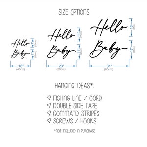 Hello Baby Shower Sign for Backdrop Decoration, Wooden Gender Reveal ...