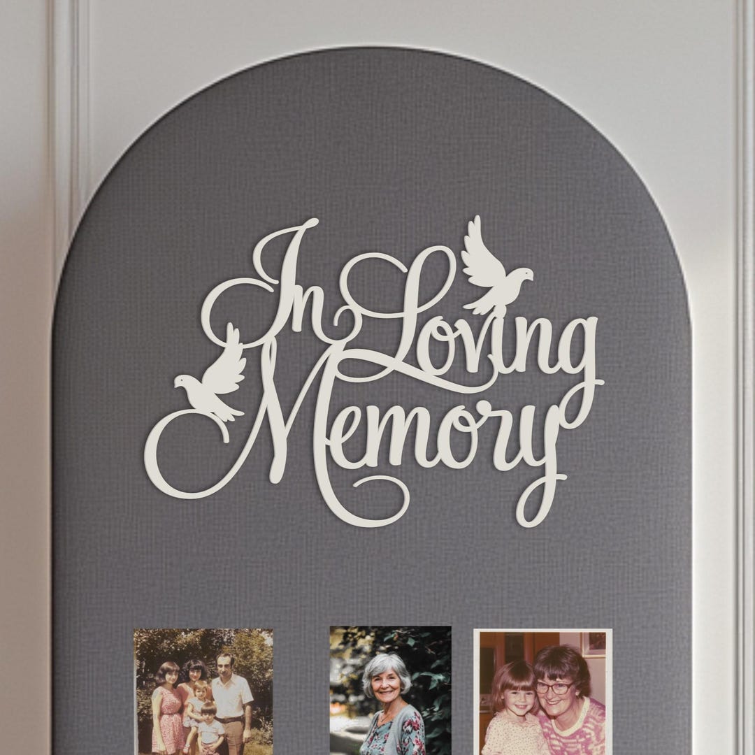 In Loving Memory Sign for Memorial Backdrop Wall Decorations, 3D Wooden ...