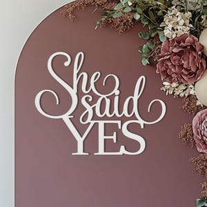 She Said Yes Sign for Bridal Shower or Engagement Party Backdrop Wall ...