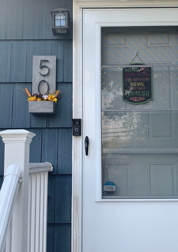 House Number With Flower Box - Etsy
