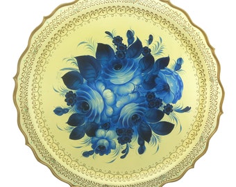 One of a Kind Authentic Zhostovo Hand-painted Metal Tray by Olga ...