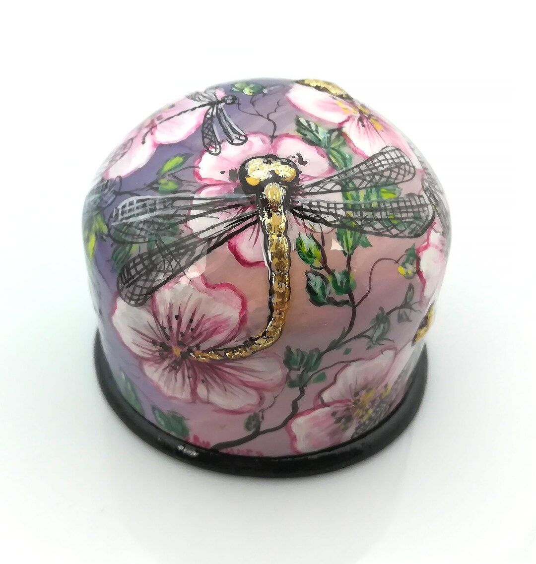 Russian Domed Lacquer 3D Dragonfly Box Authentic Mstera 100% Handwork ...