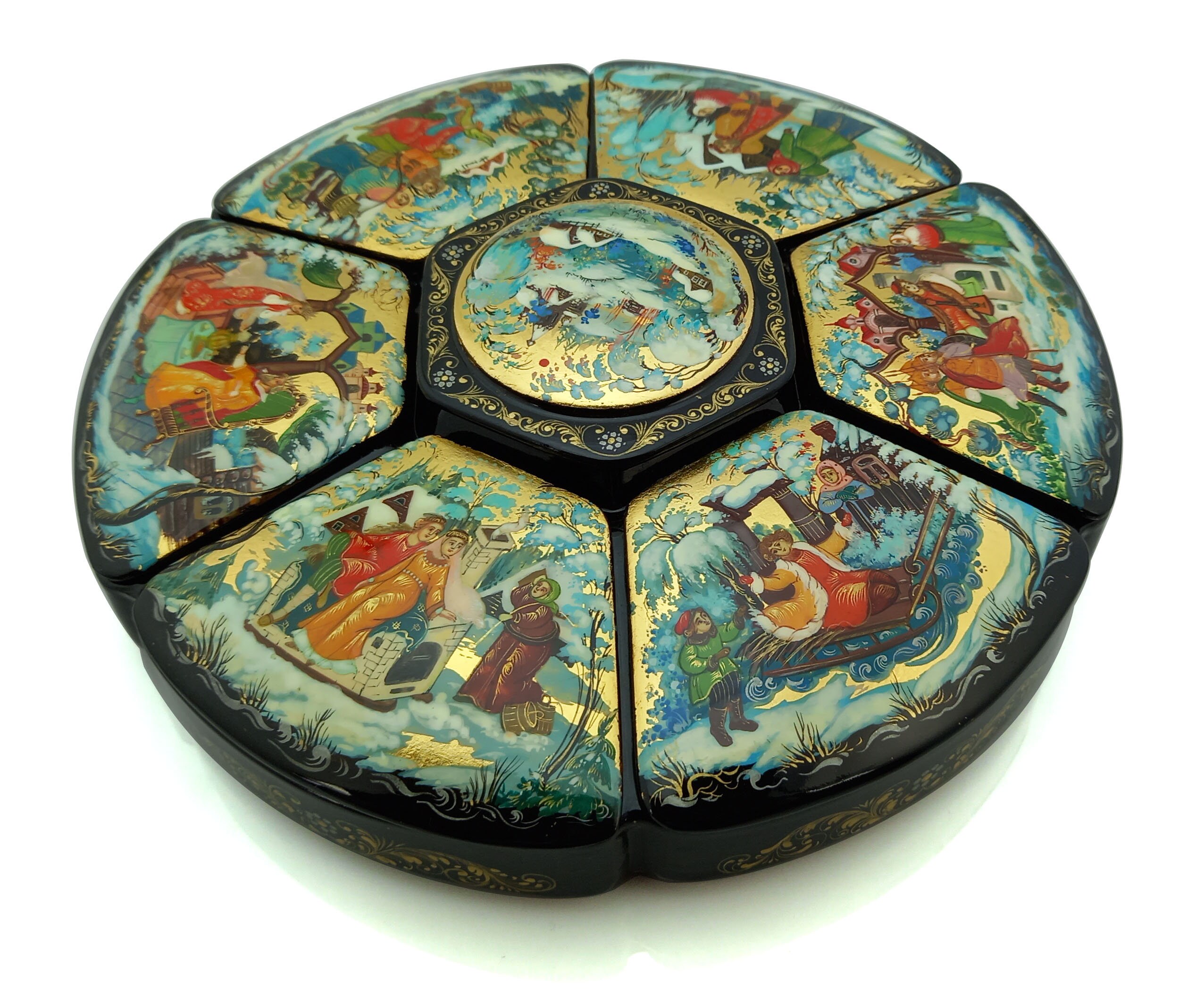 Russian Lacquer Box Genuine Palekh Miniature 100% Handwork, Lacquered ...