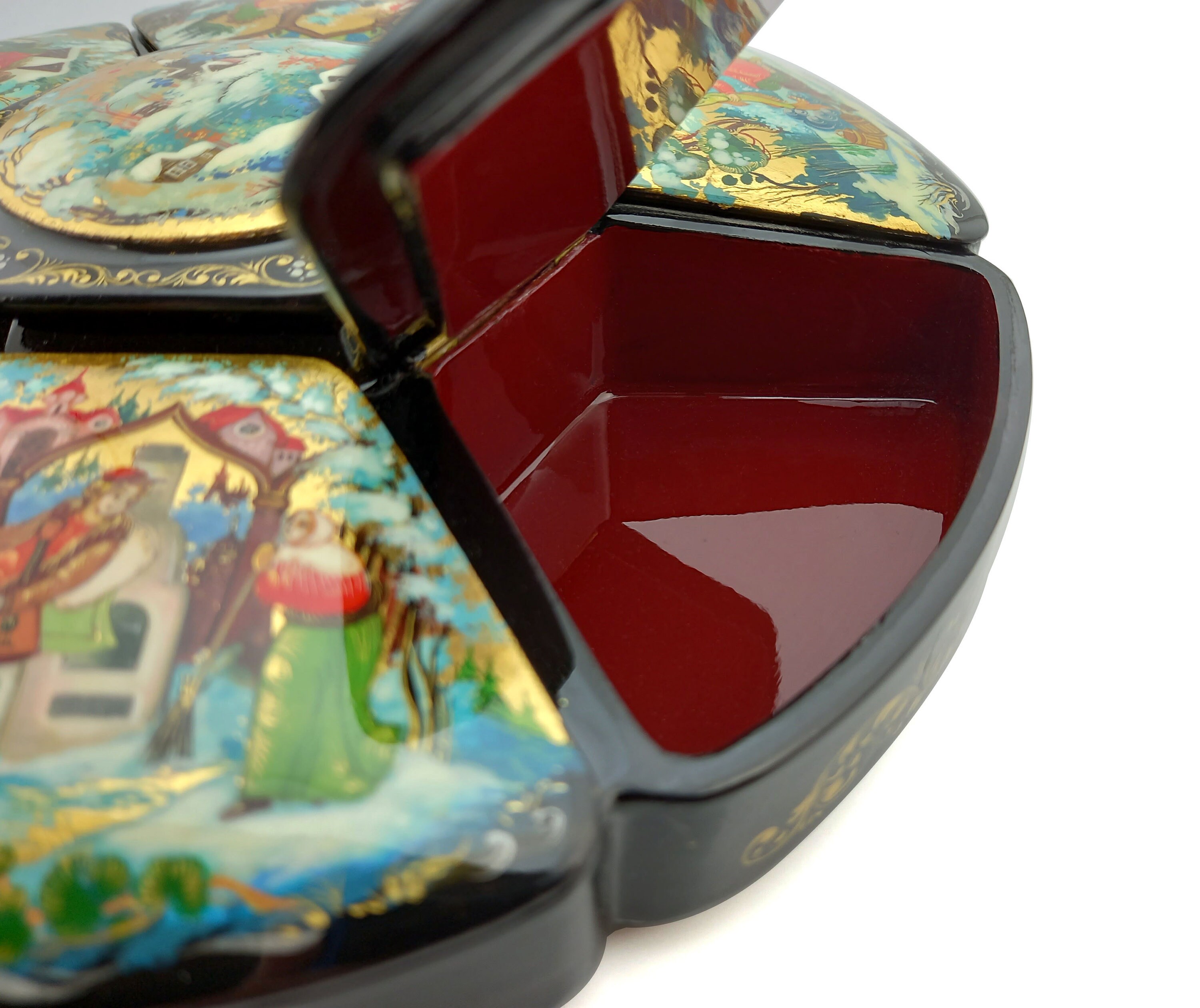 Russian Lacquer Box Genuine Palekh Miniature 100% Handwork, Lacquered ...