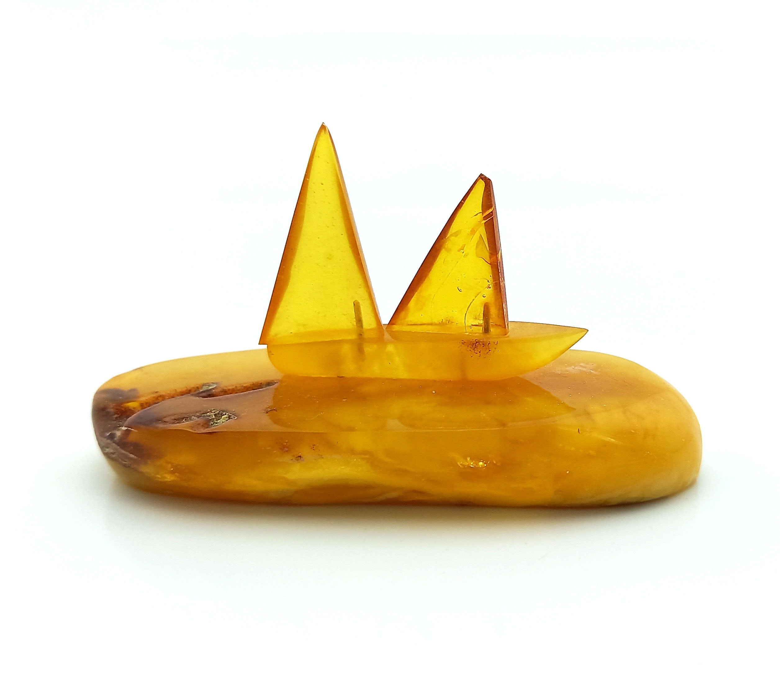 Baltic Amber Vintage Boat Figurine - Etsy