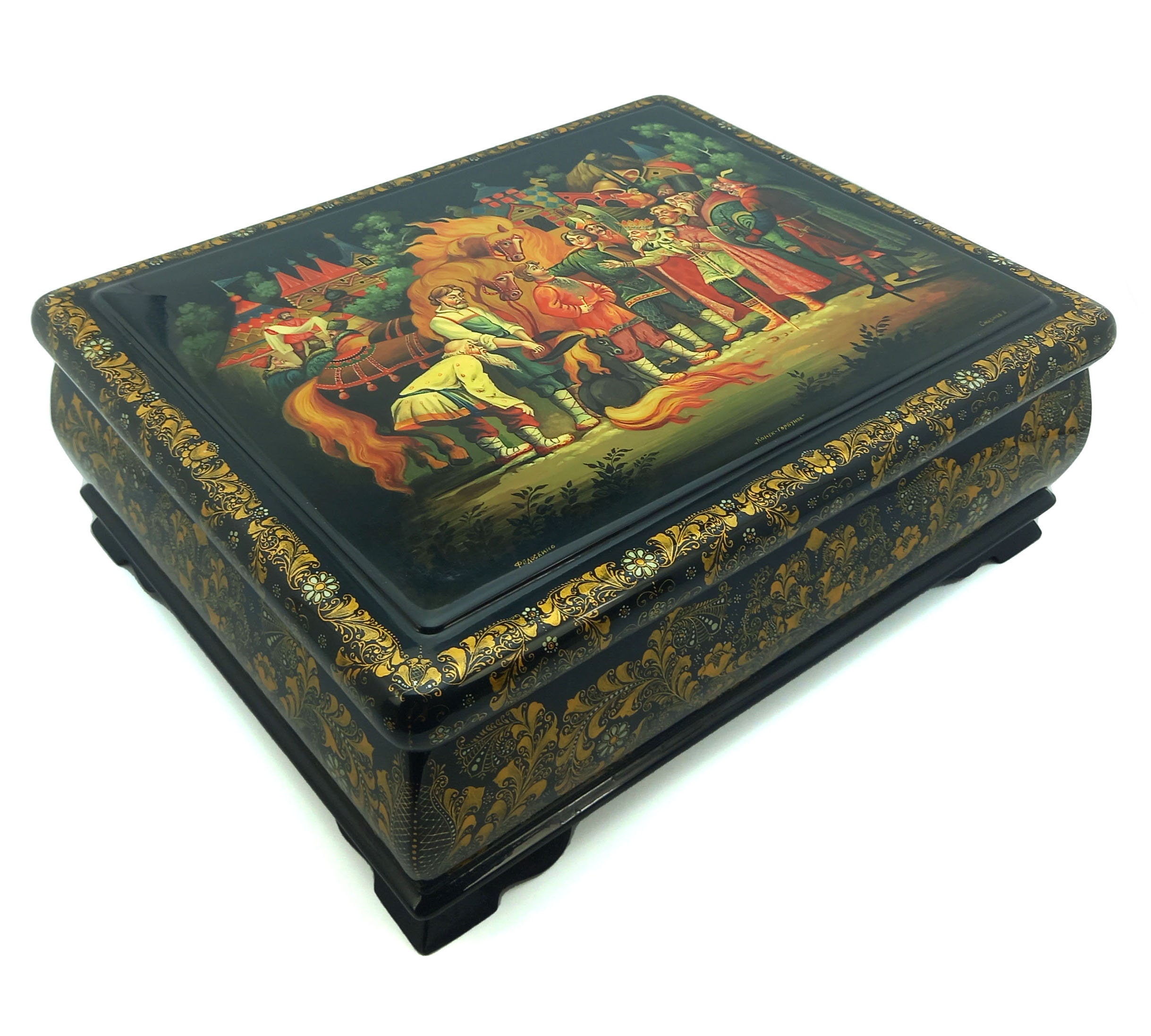 Extra Large Vintage Fedoskino Lacquer Box Russian Lacquer - Etsy