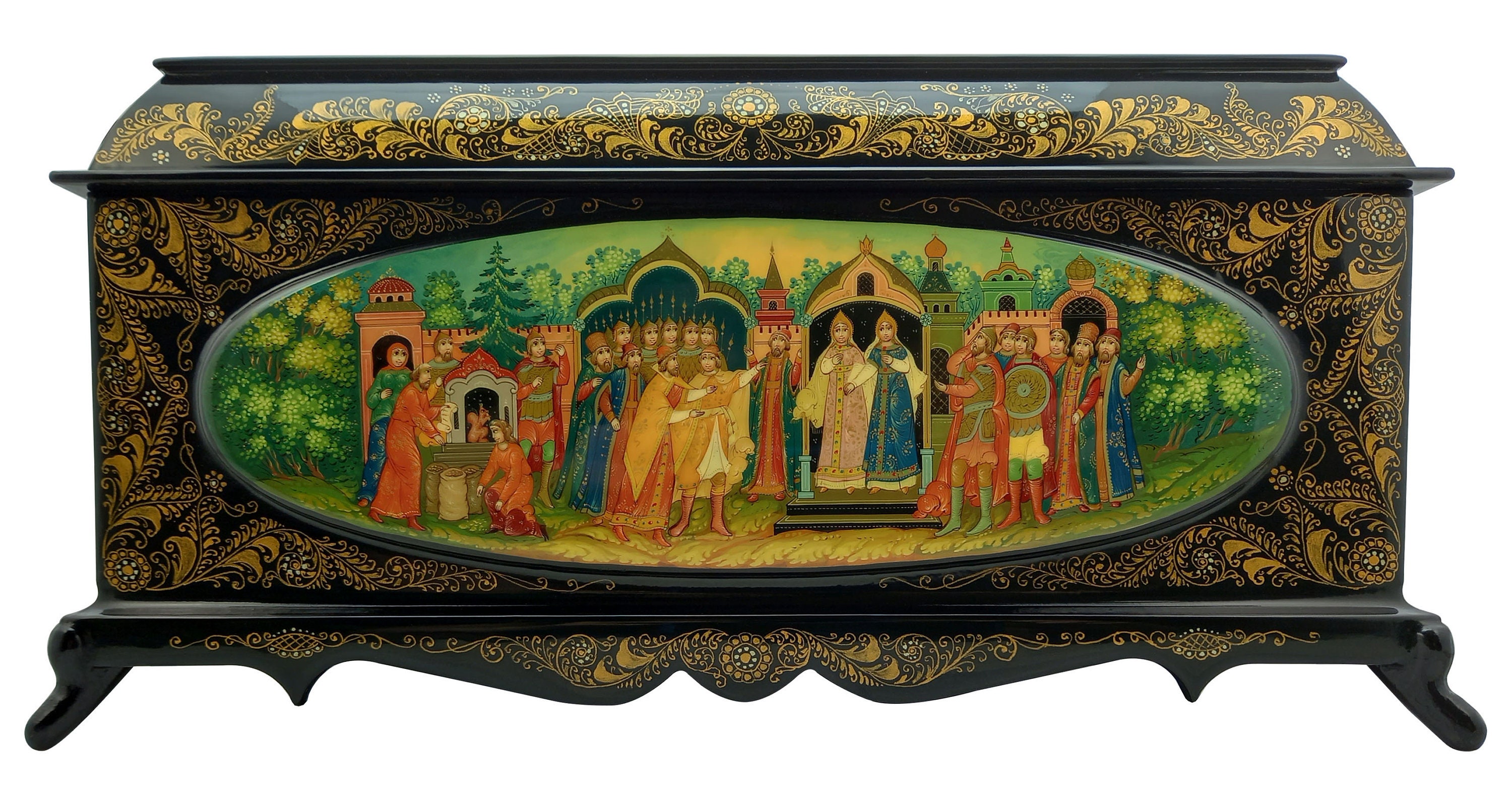 Giant Russian Authentic Mstera Box Chest Casket, One of a Kind Vintage ...