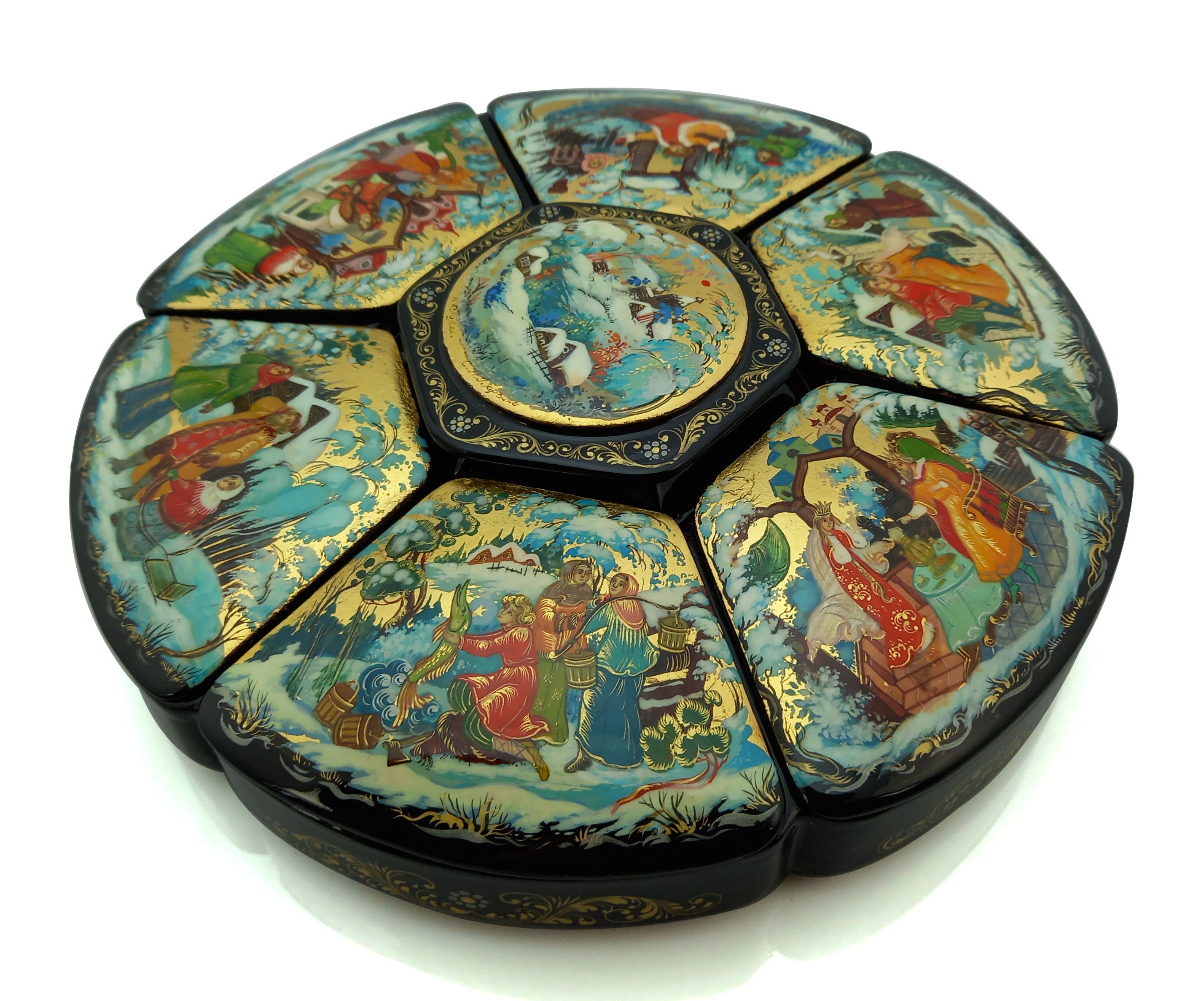 Russian Lacquer Box Genuine Palekh Miniature 100% Handwork, Lacquered ...